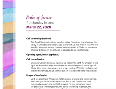 Order of service — 4th Sunday in Lent (March 22, 2020) - The ...
