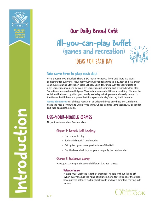 Our Daily Bread Café: Staycation Bible School 2021 - The Presbyterian ...